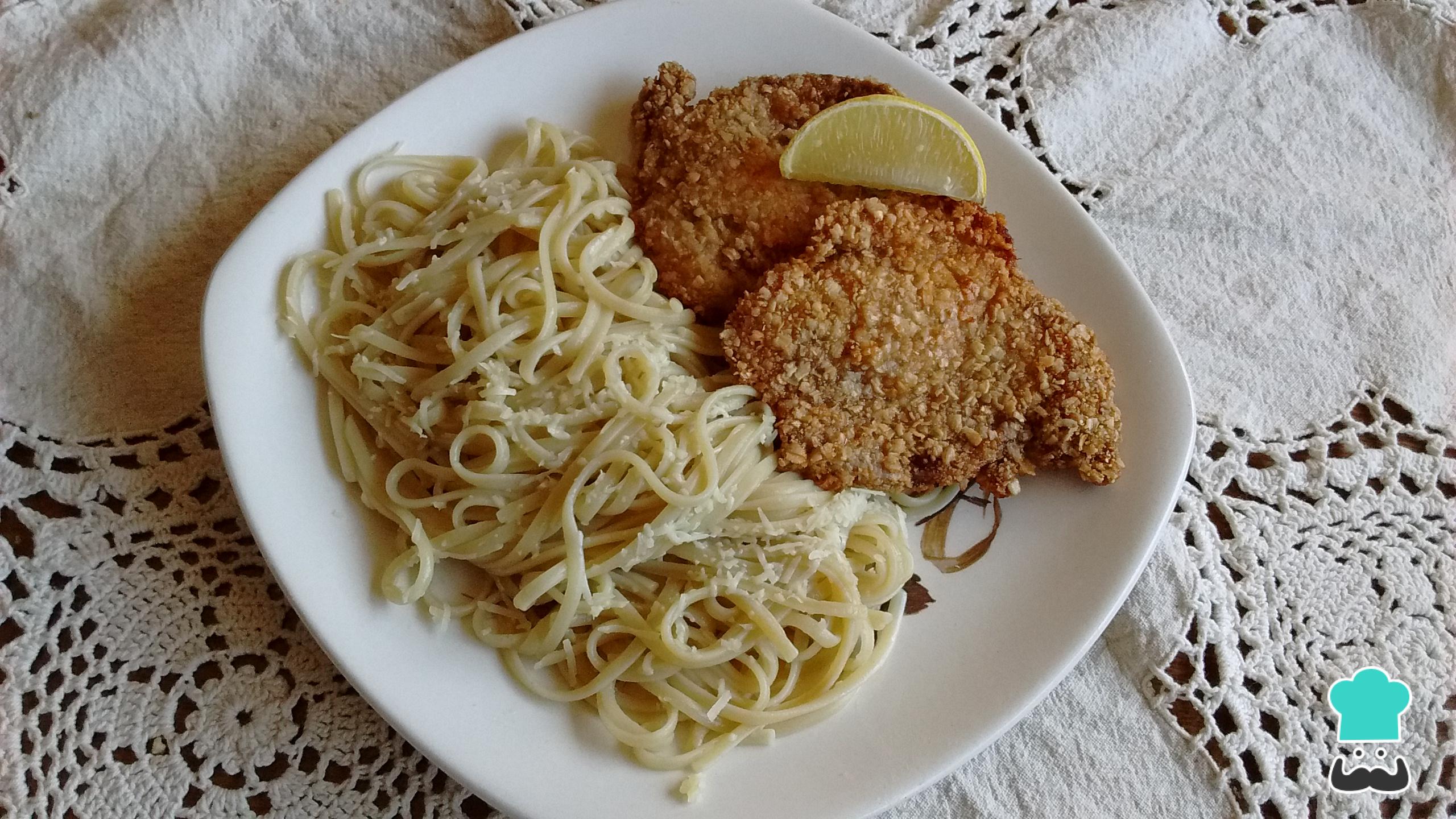 Receta de Milanesa con fideos