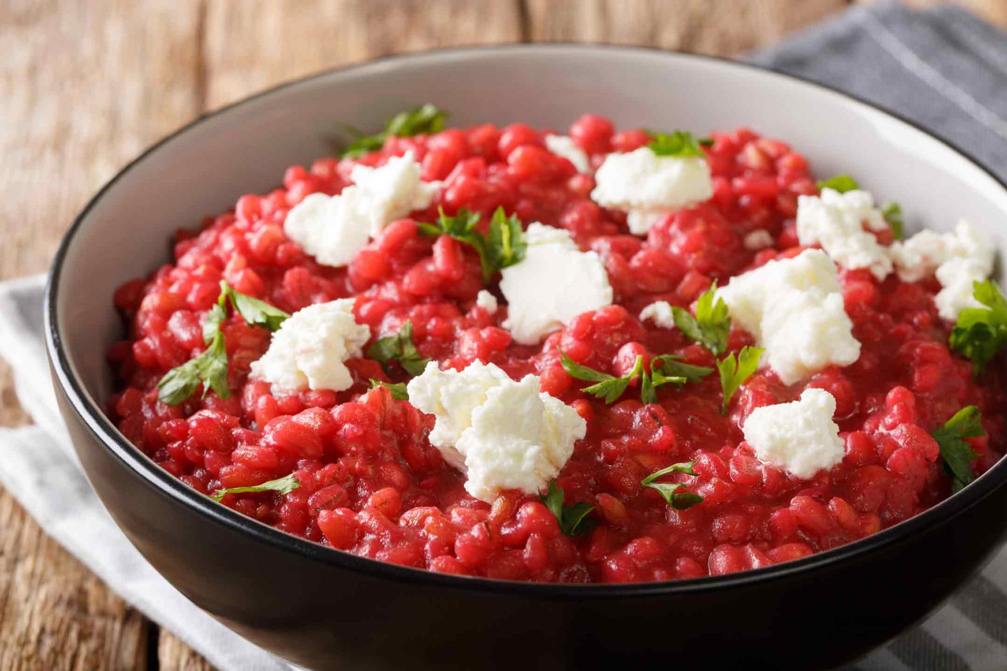 Receta de Arroz rojo con remolacha