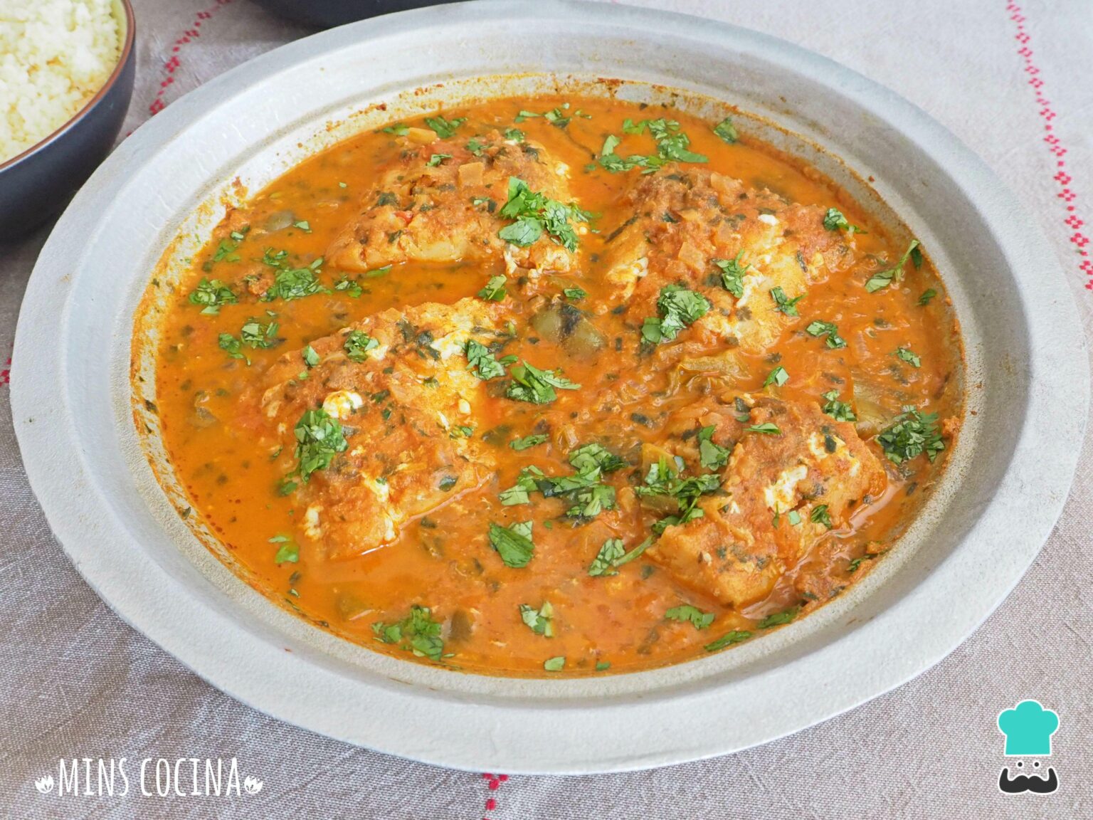 Receta de Tajín de bacalao con tomate