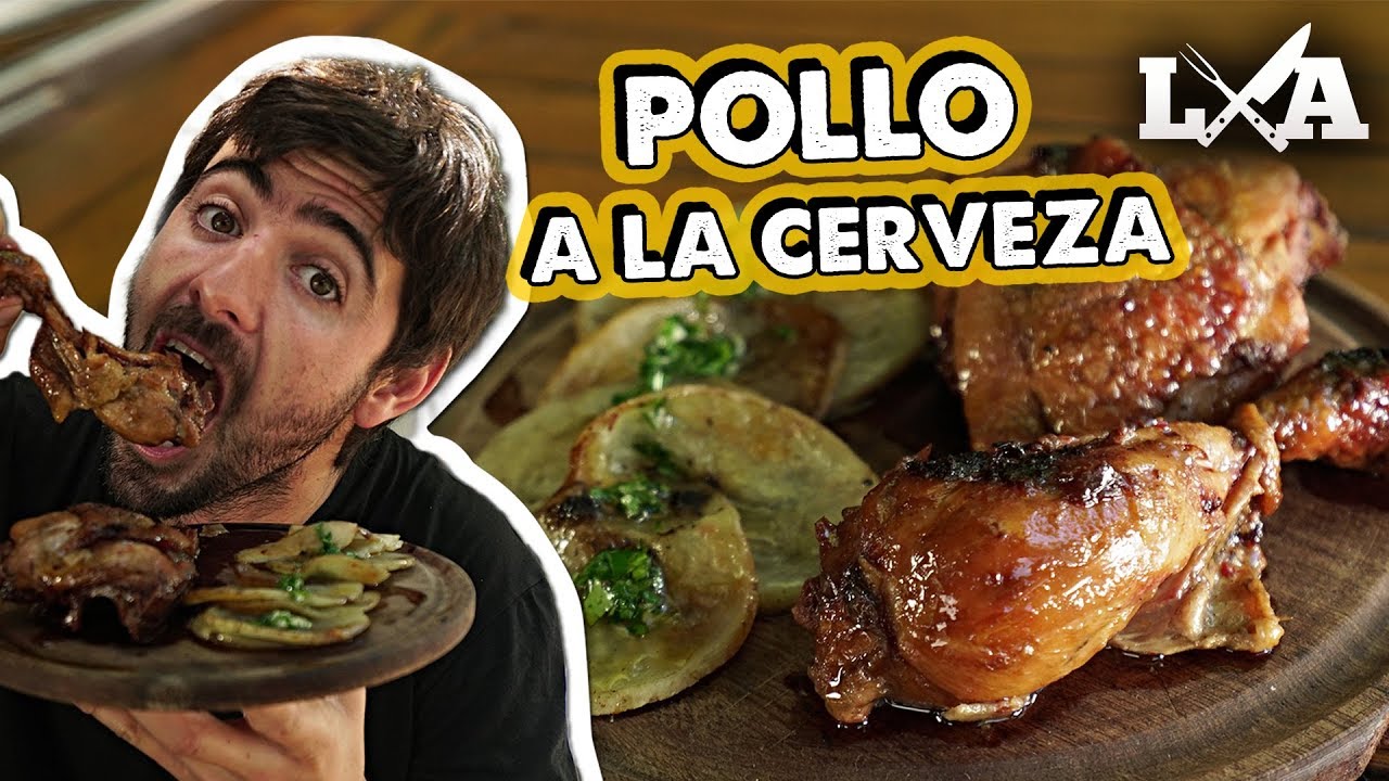Receta de Pollo al disco con cerveza