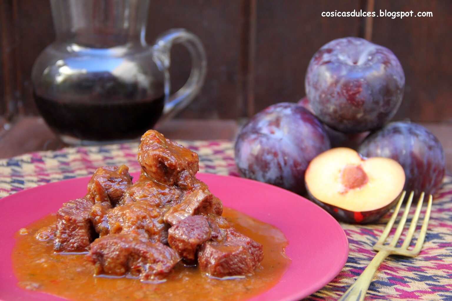 Receta de Ternera guisada con ciruelas
