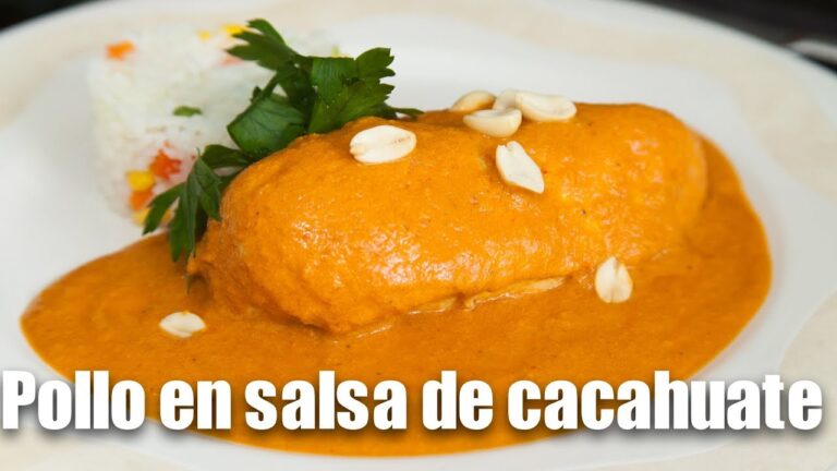 Receta de Pechuga de pollo en salsa de cacahuate
